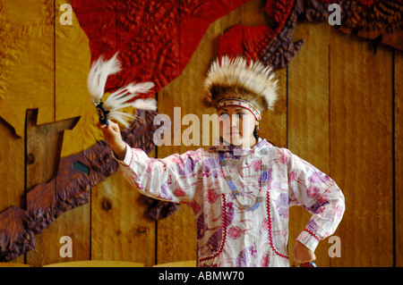 Alaska, Anchorage, Yupik dancer, Alaskan Native Heritage Center Stock ...