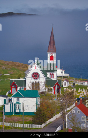 TRINITY, NEWFOUNDLAND, CANADA - Fog in small coastal town of Trinity ...