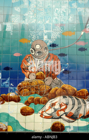 Tarpon Springs FL Wall Tiles at the Sponge Exchange showing traditional ...