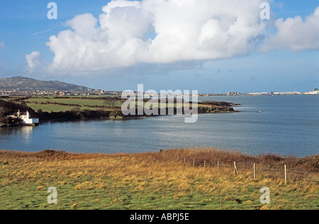 View of Holyhead Harbour from the coastal path at Penrhos country Park ...