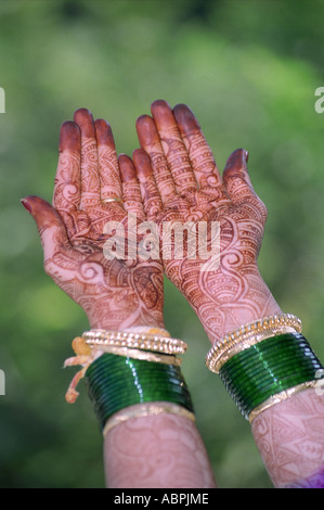 Mehendi ceremony before Indian wedding with colorful details Stock ...