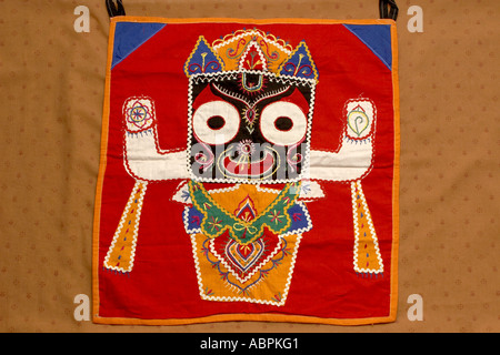 Pipli handicrafts wall hanging of Lord Jagannath, Orissa, India, Asia ...