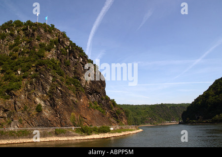 The Loreley cliffs on the Rhine river Stock Photo - Alamy