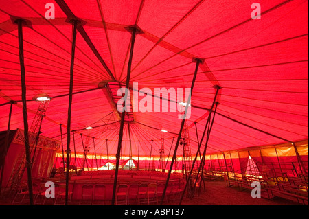 Inside big top tent Circus performers juggling act Stock Photo - Alamy