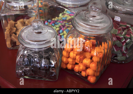 Boiled sweets in traditional glass jars Stock Photo - Alamy