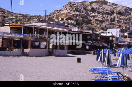 Cafe Bar , Matala, South Coast, Iraklion Province, Crete, Greece Stock ...