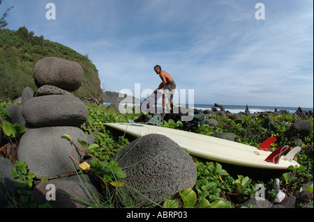 Pololu valley Realm surfboard and FCS G3 Hydrofoil fins The Big Island ...