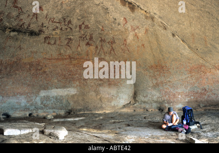 Pre colonial African rock art Matopos National Park Zimbabwe Stock ...