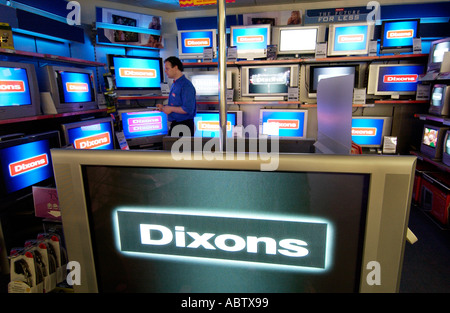 Televisions and electrical goods at Dixons store London UK Stock Photo ...