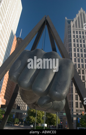 Joe Louis Fist sculpture in downtown Detroit, Michigan Stock Photo - Alamy