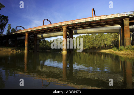 Moama Echuca Bridge over Murray River New South Wales Victoria ...