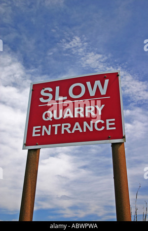 Slow Quarry Entrance warning sign near Longhoughton Northumberland ...