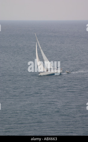 Sailing boat keeled over Stock Photo - Alamy