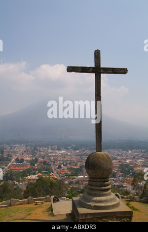 Cross on hill called Cerro de la Cruz on mountain above the tourism ...