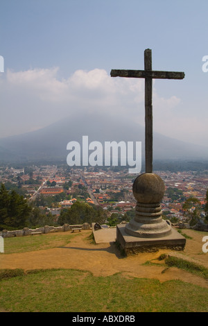 Cross on hill called Cerro de la Cruz on mountain above the tourism ...