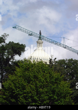 United States Capitol Building With Construction Cranes Washington DC ...