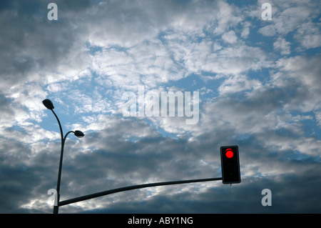 Red traffic lights in Warsaw, Poland Stock Photo - Alamy