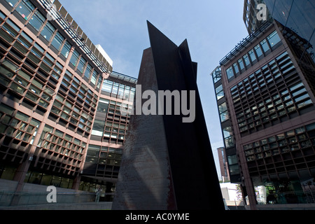 Iron sculpture by Richard Serra entitled Fulcrum at the Broadgate ...
