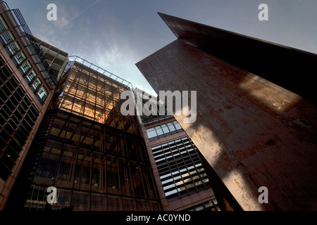 Iron sculpture by Richard Serra entitled Fulcrum at the Broadgate ...