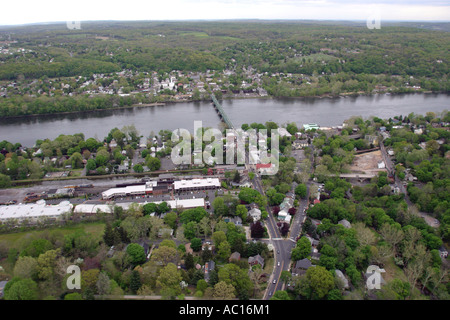 Aerial view of New Hope, Pennsylvania, Lambertville, New Jersey and ...