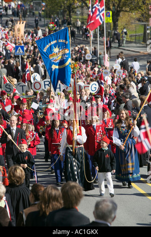 The parade for the National Day in Norway, celebrated every year on the ...
