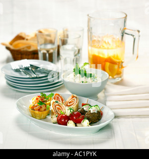Various starters on plate Stock Photo - Alamy
