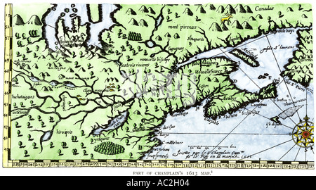 Samuel de Champlain map of the Gaspee and Gulf of the Saint Lawrence ...