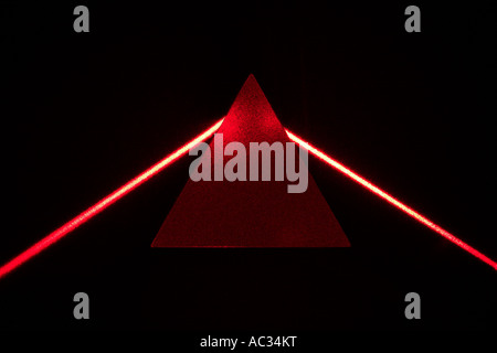 Equilateral prism deflecting red laser beam Stock Photo - Alamy