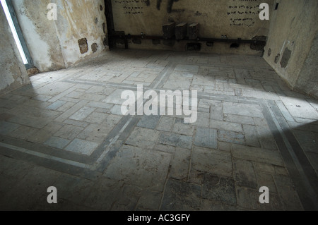 Nazi swastika laid into floor of chamber, Vogelsang Nazi castle Stock ...