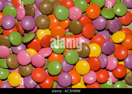 Closeup of group of colourful circular smarties UK Stock Photo - Alamy