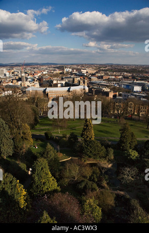 View from Brandon Hill over the city center of Bristol, seen from the ...
