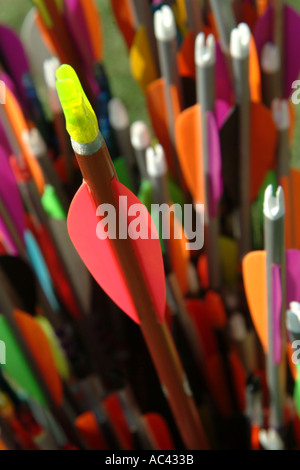 multi coloured arrow flights Stock Photo - Alamy