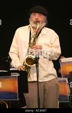 British tenor saxophonist Don Weller performing at Brecon Jazz Festival ...