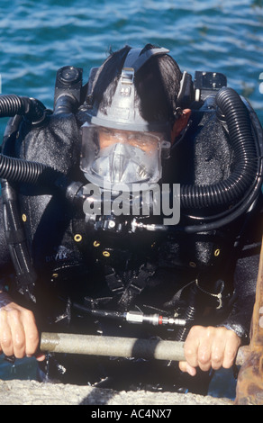 Royal Navy, southern diving unit, mine recovery diver in training with ...