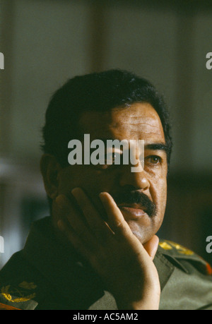 Iraqi Dictator SADDAM HUSSEIN in uniform 1991 Stock Photo - Alamy