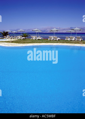 Hotel Pool side view Stock Photo - Alamy