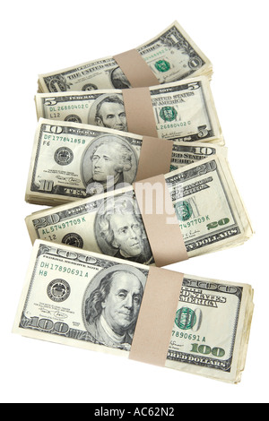 Bundles of Cash Stacked Stock Photo - Alamy