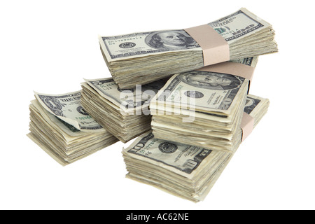 Bundles of Cash Stacked Stock Photo - Alamy