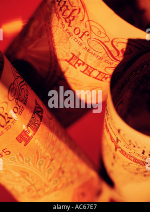 UK close up of rolled Bank notes Stock Photo - Alamy