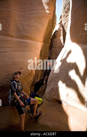 Kristi Jensen and Justin Bogan and shadow in Fry Canyon Utah United ...