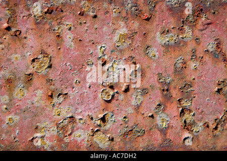 red paint flakes from rusting metal Stock Photo - Alamy