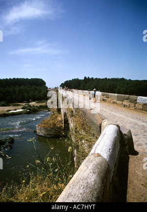 Puento Passa Honrosso ancient stone bridge across the Rio Orbigo on the ...