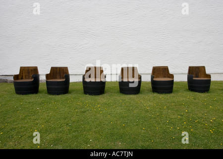 Empty Whisky Barrels at Ardbeg Distillery, Islay, Scotland Stock Photo ...