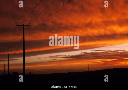 Red sky at night, Bawdsey, Suffolk, UK Stock Photo - Alamy