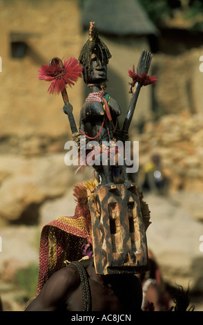Mali, Near Bandiagara, Dogon Country, Niogono Dogon Village, Dogon Man ...