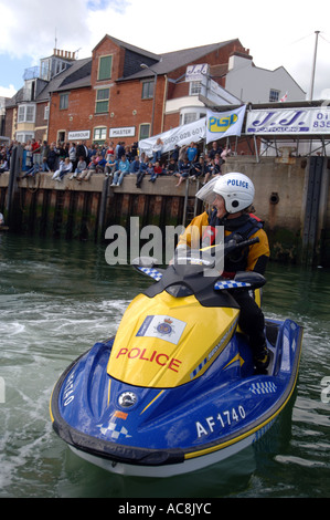 Police jetski in Weymouth harbour in Dorset Britain UK Stock Photo - Alamy