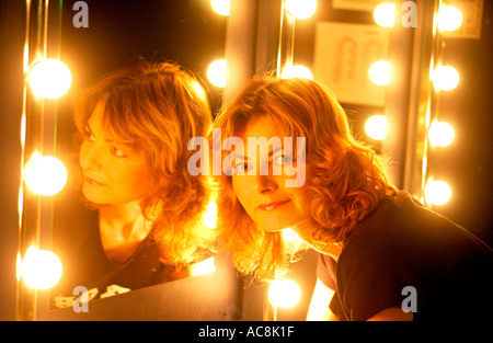 Comedienne Jo Caulfield in her dressing room before a performance Stock ...