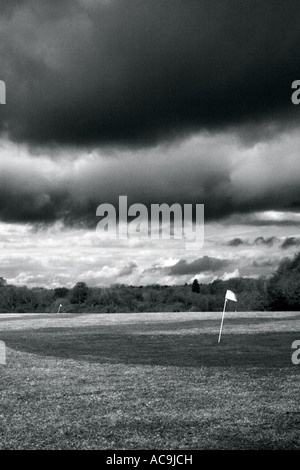 Golf Flag in a Storm, Chilterns, UK Stock Photo - Alamy