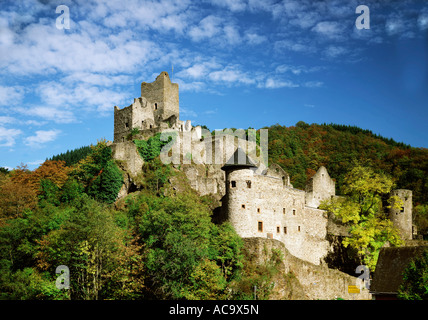 Ruins of the castle Niederburg, Manderscheid, Eifel, district ...