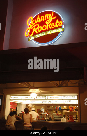 Johnny Rockets burger diner Ocean Drive Art Deco area South Beach Miami ...